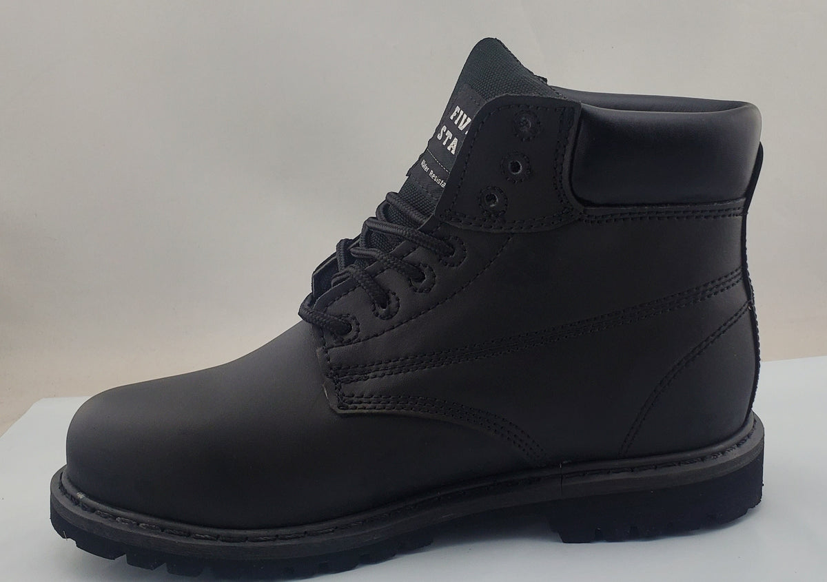 Men's 6" Leather Non-Metal Inmate Boots - Black | American Detention ...