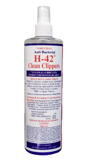 H-42 Virucidal Anti-Bacterial Clean Clippers Barber Shop Disinfectant ...